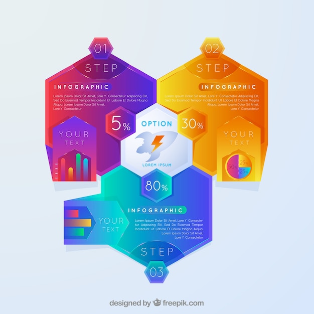 Vibrant Hexagonal Infographic with Colorful Data Visualizations | Jiffy ...