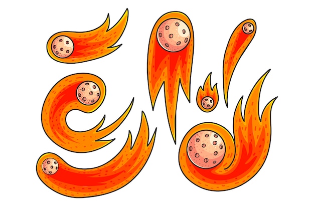 Vibrant Cosmic Fireballs Swirling in Fiery Dance | Jiffy Designs