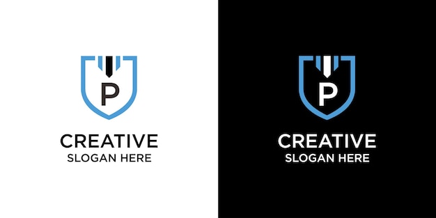 Sleek and Sophisticated Shield-Shaped Logo with Initials | Jiffy Designs