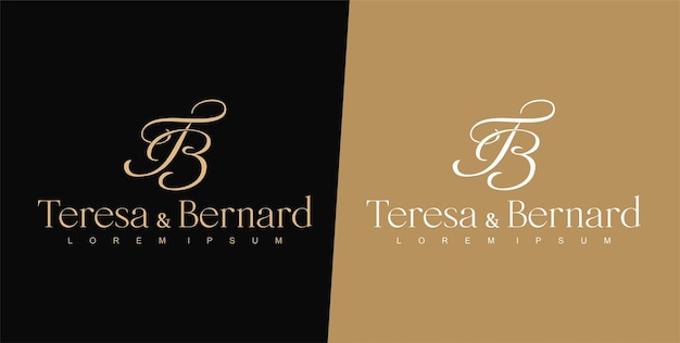 Elegant Monogram of Teresa and Bernard's Names | Jiffy Designs