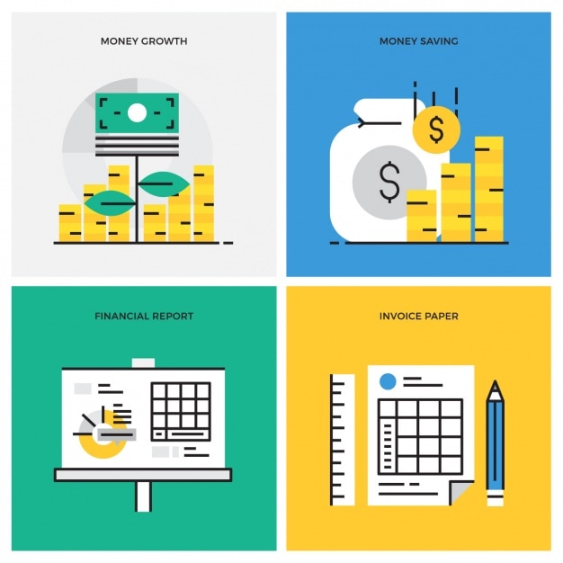 Vibrant Finance Icons Depicting Money Growth and Savings | Jiffy Designs
