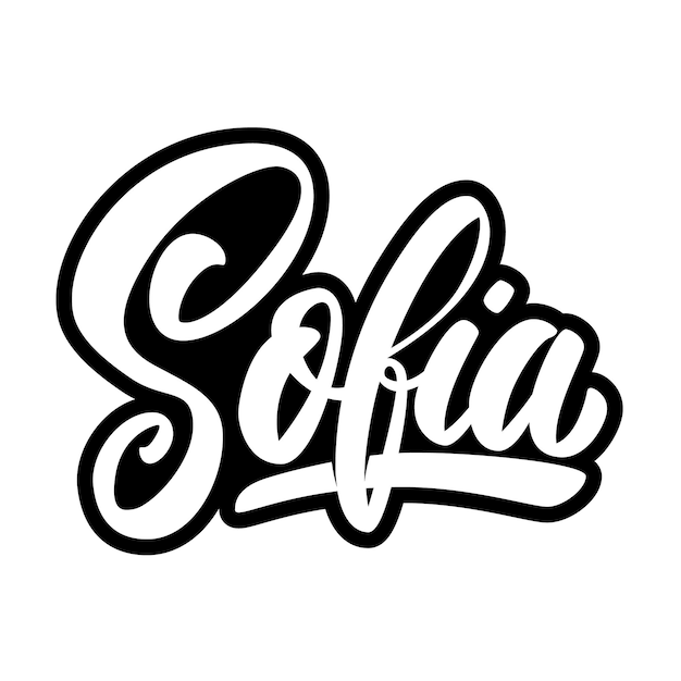 Captivating Cursive 'Sofia' Lettering in Black and White | Jiffy Designs