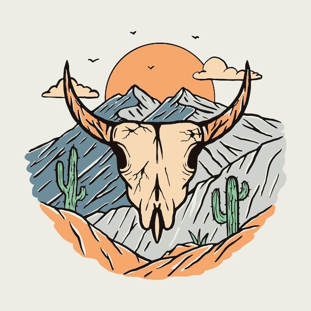 Majestic Desert Skull: A Striking Southwestern Landscape | Jiffy Designs