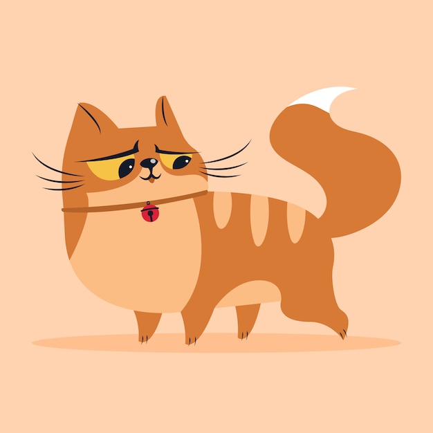 Playful Orange Tabby Cat with Adorable Expression and Fluffy Tail ...