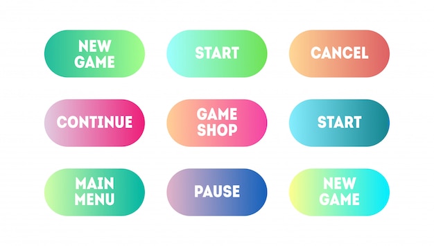 Vibrant Collection of Colorful Game Menu Buttons | Jiffy Designs