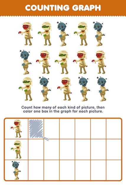 Counting Graph: Colorful Cartoon Creatures Tallying Up | Jiffy Designs