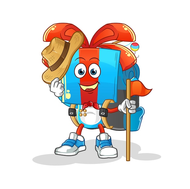 Cheerful Backpack Character Carrying Hiking Gear | Jiffy Designs