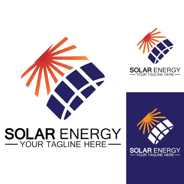Vibrant Solar Energy Logo with Radiant Sun and Panels | Jiffy Designs