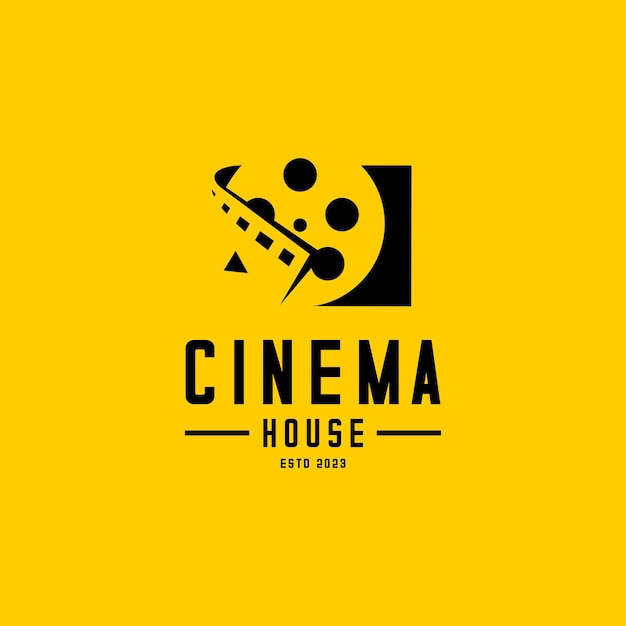 Iconic Movie Theater Logo with Retro Film Reel Symbol | Jiffy Designs