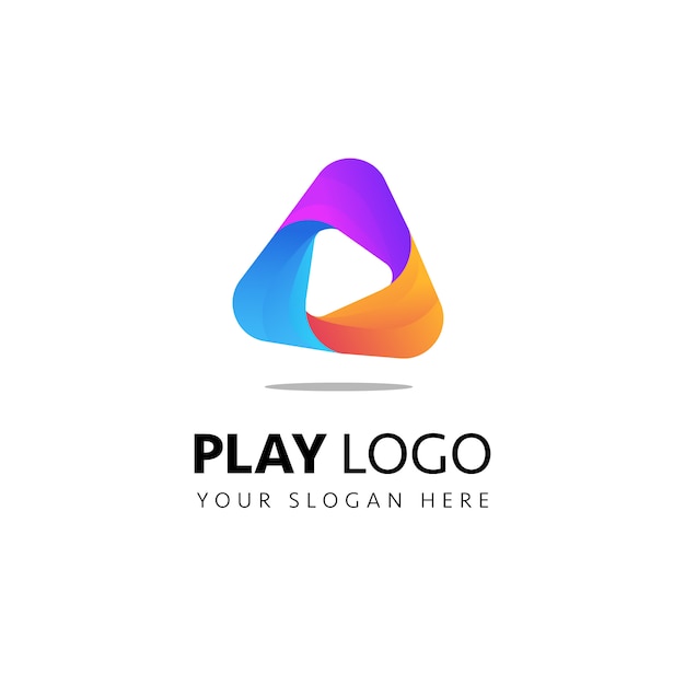 Vibrant Triangular Play Button Logo Design | Jiffy Designs