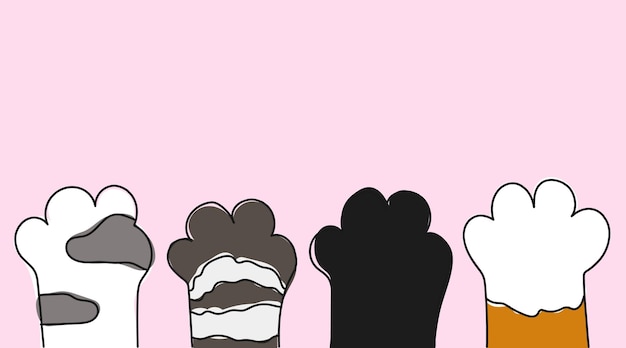 Playful Paws: A Whimsical Illustration of Colorful Cat Paws | Jiffy Designs