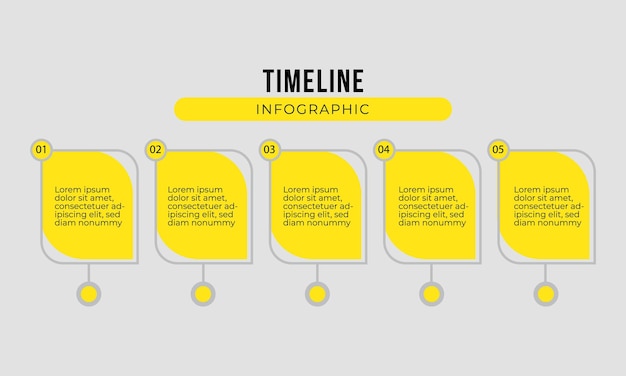 Sleek Yellow Timeline Infographic with Numbered Sections | Jiffy Designs