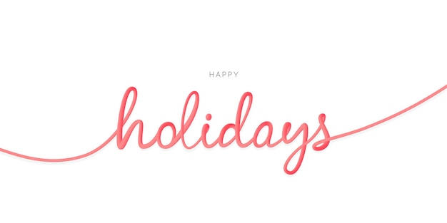 Happy Holidays Elegant Red Script on White Background | Jiffy Designs