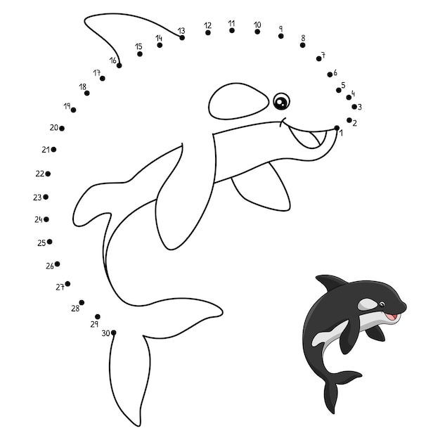 Playful Orca Whale Dot-to-Dot Puzzle | Jiffy Designs