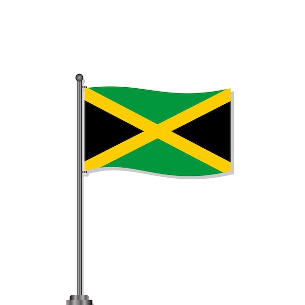 Vibrant Jamaican Flag Waving Proudly on Metal Pole | Jiffy Designs
