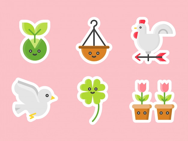 Vibrant Nature-Inspired Cartoon Character and Plant Illustrations ...