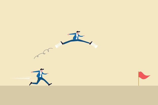 Businessmen Leaping Over Obstacles Towards Success | Jiffy Designs