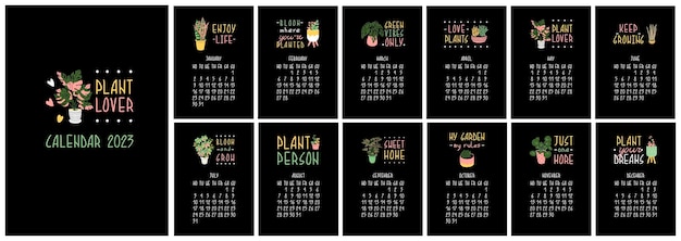 Delightful Greenery-Themed 2023 Calendar with Motivational Quotes ...