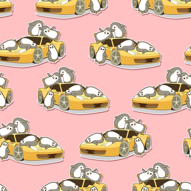 Playful Penguin Car Collection: Vibrant Automotive Illustrations ...