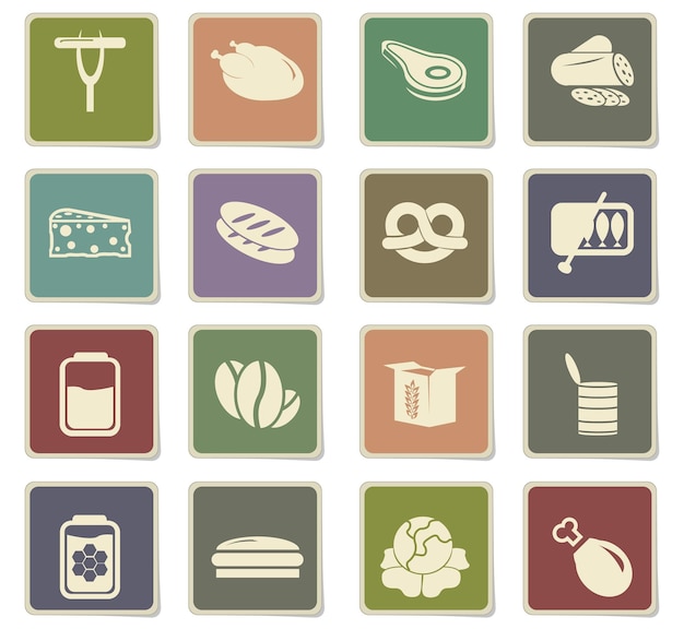 Diverse Culinary Iconography: A Vibrant Collection of Food-Themed ...
