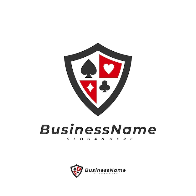 Elegant Shield with Iconic Playing Card Suits | Jiffy Designs