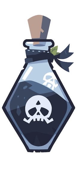 Captivating Poison Potion Bottle with Skull Emblem | Jiffy Designs