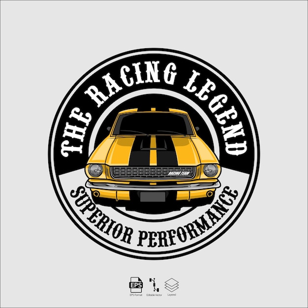Iconic Yellow Muscle Car with Bold Racing Decals | Jiffy Designs
