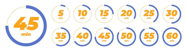 Vibrant Timer Icons Depicting Diverse Time Intervals | Jiffy Designs
