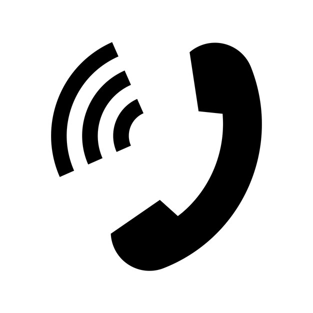 Iconic Telephone Silhouette with Wireless Signal Symbol | Jiffy Designs