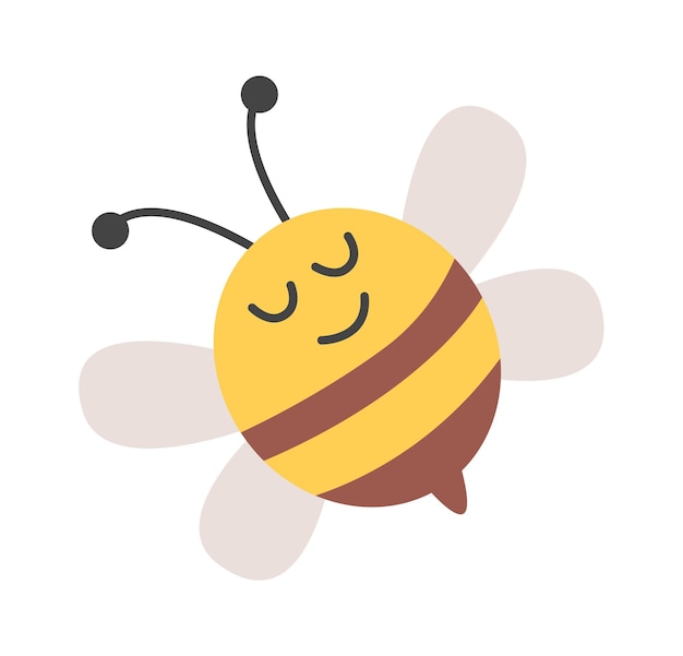 Cheerful Cartoon Bee with Striped Body | Jiffy Designs