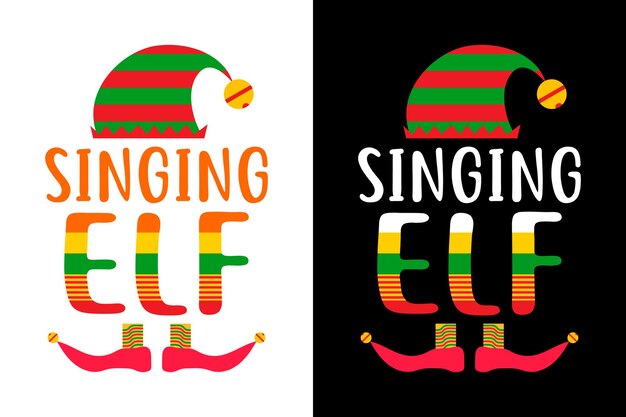 Vibrant Singing Elf with Festive Stripes | Jiffy Designs