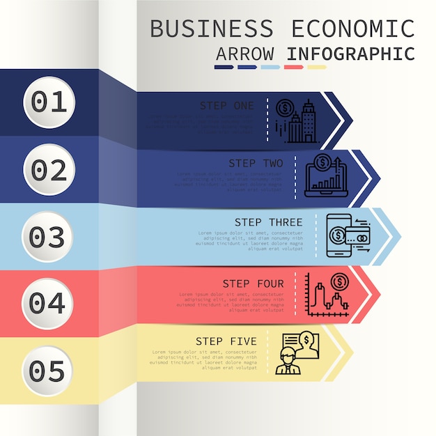 Colorful Infographic Depicting Business Economic Growth Steps | Jiffy ...