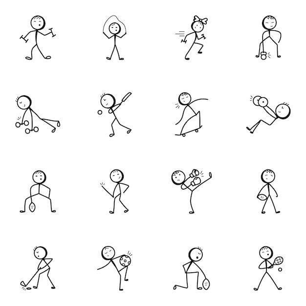 A Diverse Collection of Playful Stick Figure Illustrations | Jiffy Designs