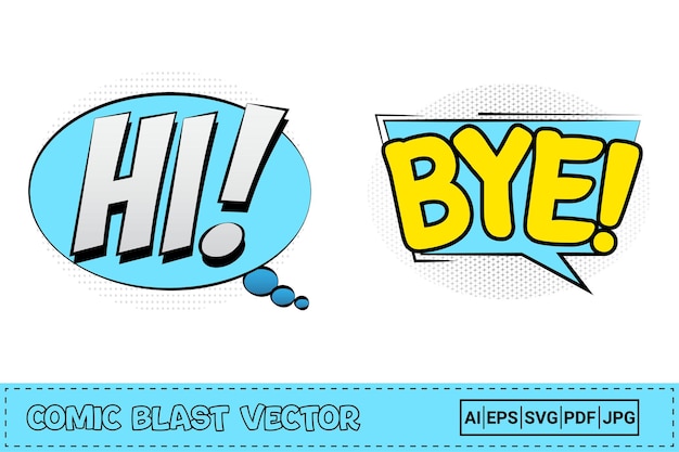 Vibrant Comic Book Dialogue Bubbles with Expressive Text | Jiffy Designs