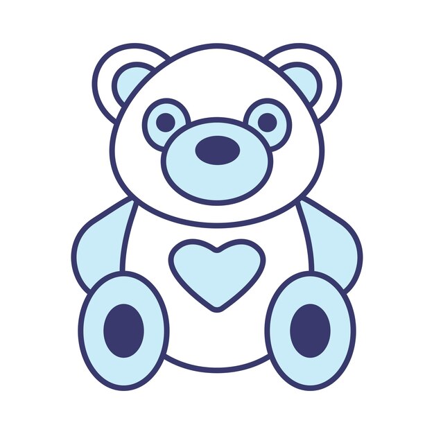 Adorable Blue Teddy Bear with Loving Heart Symbol | Jiffy Designs