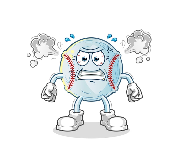 Angry Baseball Mascot with Smoke Clouds | Jiffy Designs