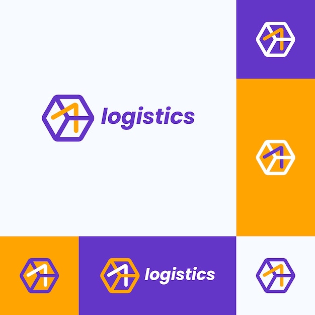 Vibrant Hexagonal Logistics Brand with Dynamic Arrows | Jiffy Designs