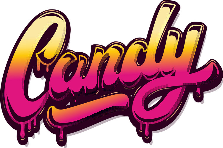 Candy. Lettering Phrase Isolated On White Background. Design Element ...