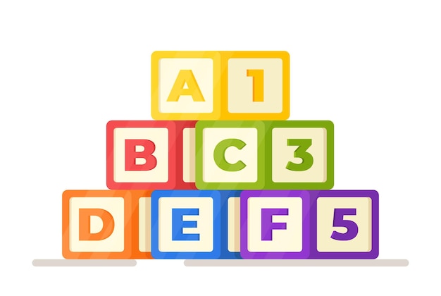 Colorful Alphabet Building Blocks Stacked in Pyramid | Jiffy Designs
