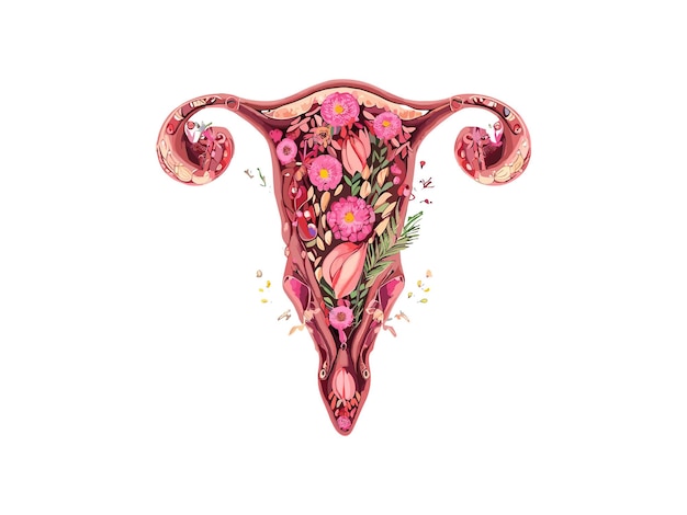 Vibrant Floral Uterus: A Captivating Anatomical Masterpiece | Jiffy Designs