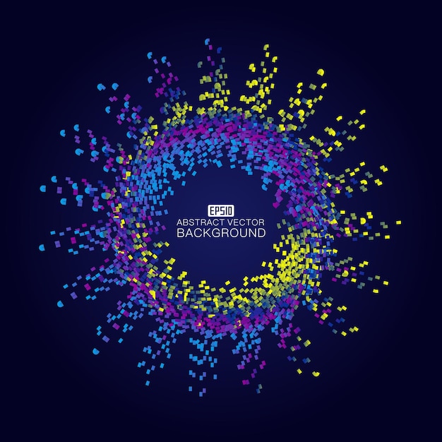 Vibrant Explosion of Colorful Particles Forming a Radiant Circle ...
