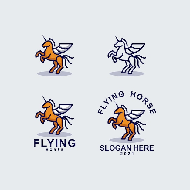 Whimsical Winged Stallion Illustrations with Playful Style | Jiffy Designs