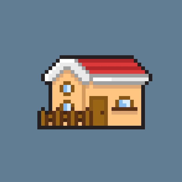 Cozy Pixel Art Cottage with Picket Fence | Jiffy Designs