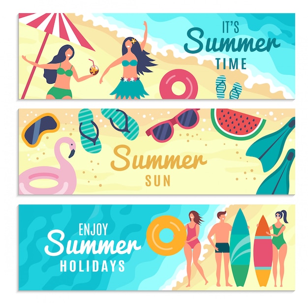 Vibrant Summer Collection with Beach Scenes and Tropical Elements | Jiffy Designs