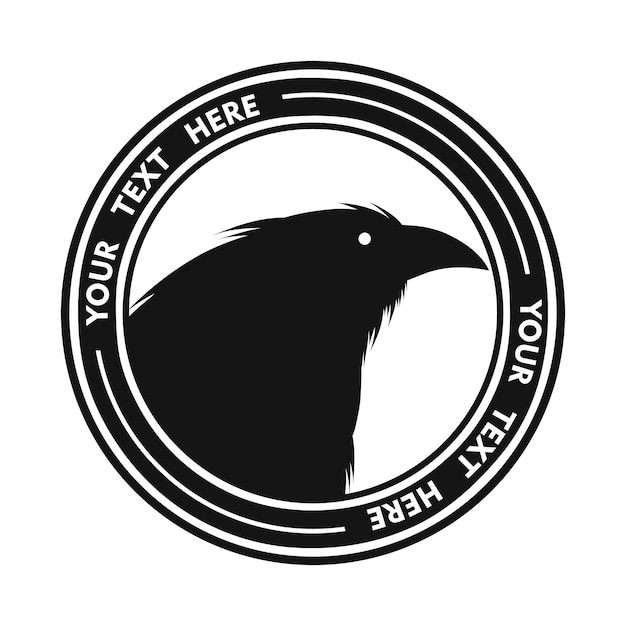 Iconic Raven Silhouette in Minimalist Circular Design | Jiffy Designs