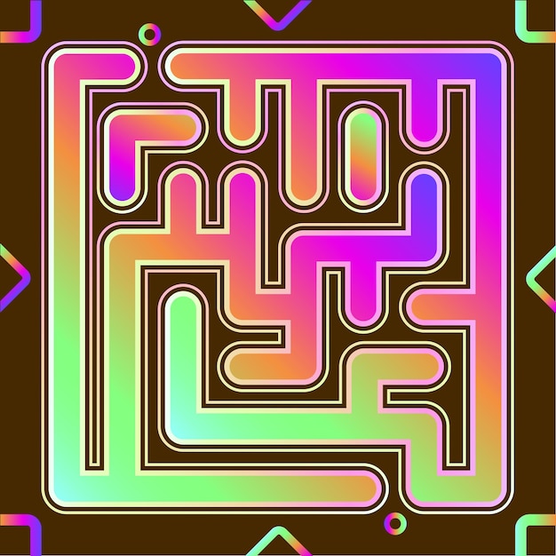 Vibrant Neon Maze Shapes in Retro Style | Jiffy Designs