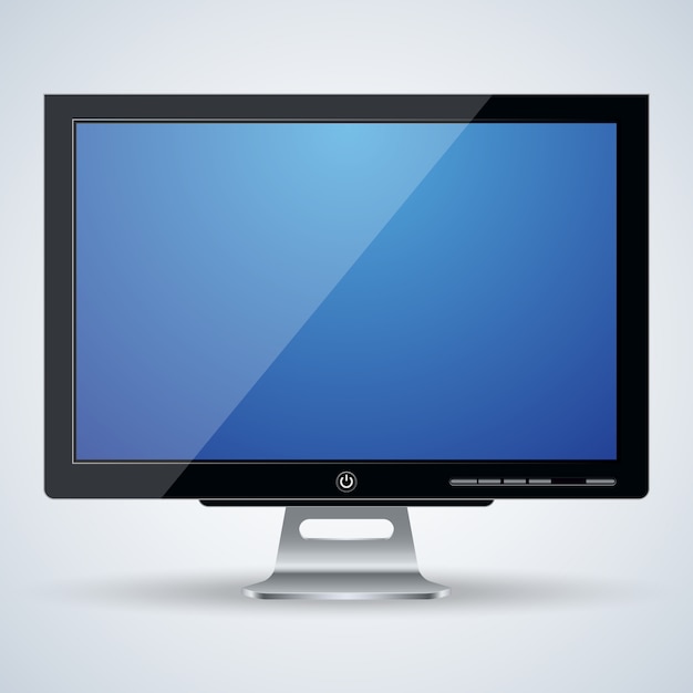 Abstract Blue Geometric Shapes on Computer Monitor Screen | Jiffy Designs