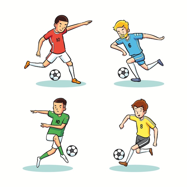 Vibrant Collection of Animated Soccer Player Illustrations | Jiffy Designs