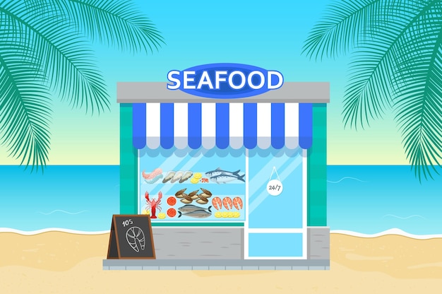 Vibrant Seaside Seafood Stall Offers Delectable Delights | Jiffy Designs