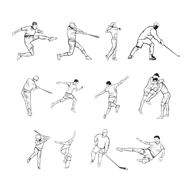 Dynamic Collection of Diverse Sports Action Illustrations | Jiffy Designs